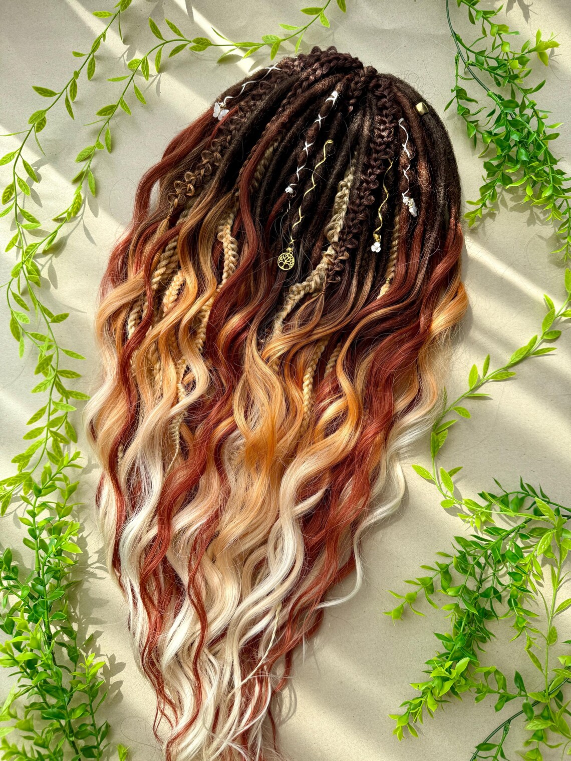 Honey Flame – Ombre Synthetic DE Dreads With Curly Ends, Ginger Blonde ...