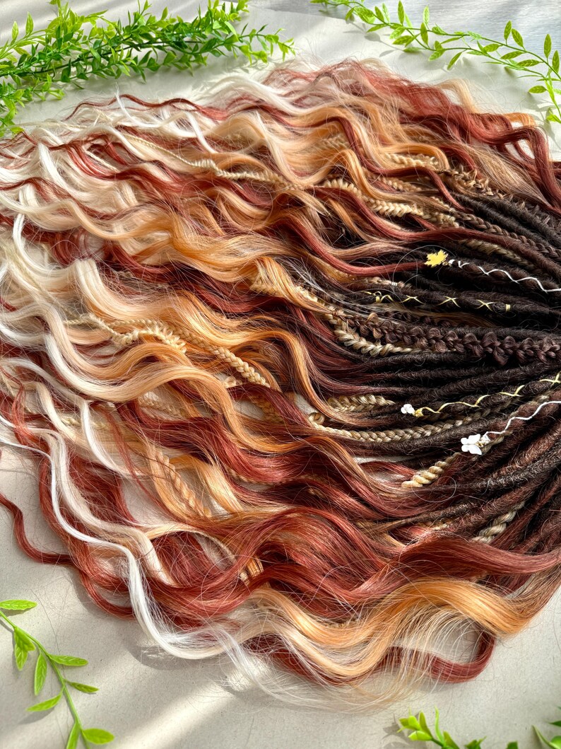 Honey Flame – Ombre Synthetic DE Dreads With Curly Ends, Ginger Blonde ...