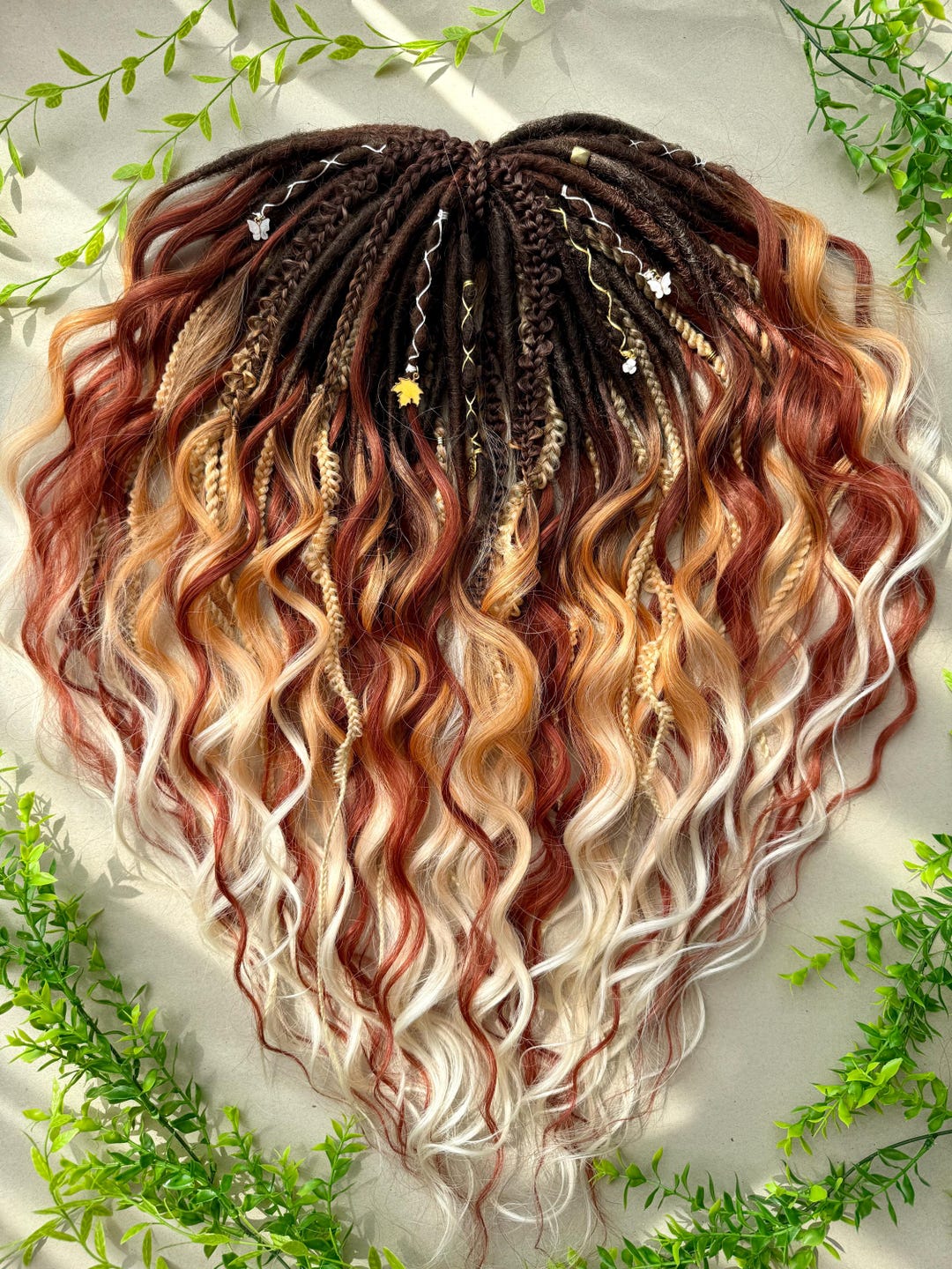 Honey Flame – Ombre Synthetic DE Dreads With Curly Ends, Ginger Blonde ...