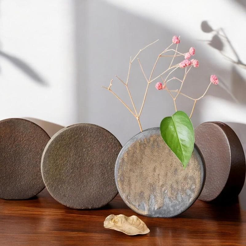 Ceramic Circle Vase, Ceramic Triangle Vase, Unique Ceramic Vase, Unique ...