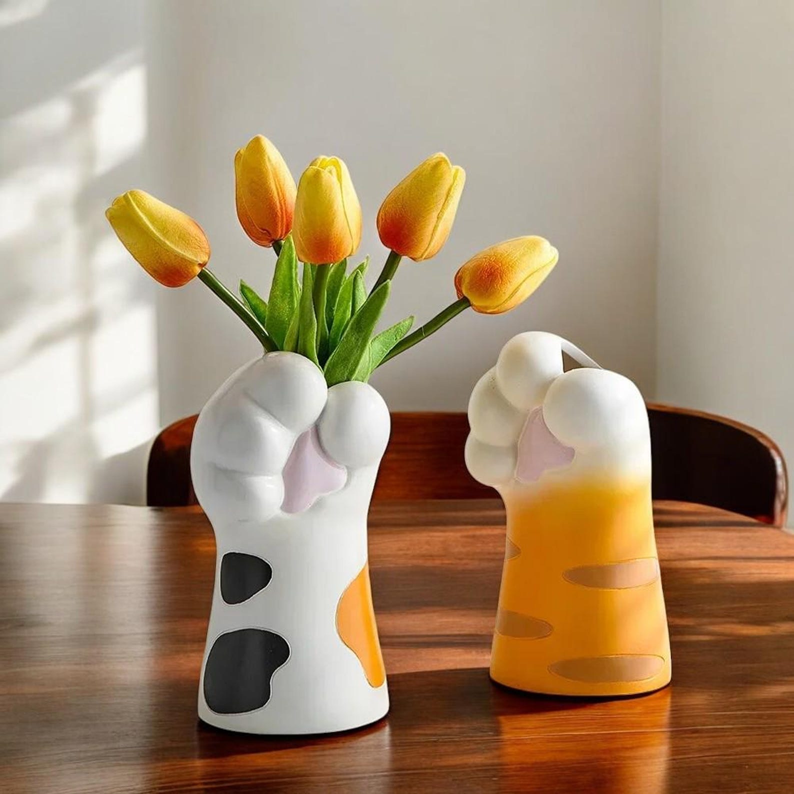 Orange & Black Resin Hand Vase: Modern Bud Vase - 6.18"h - Etsy