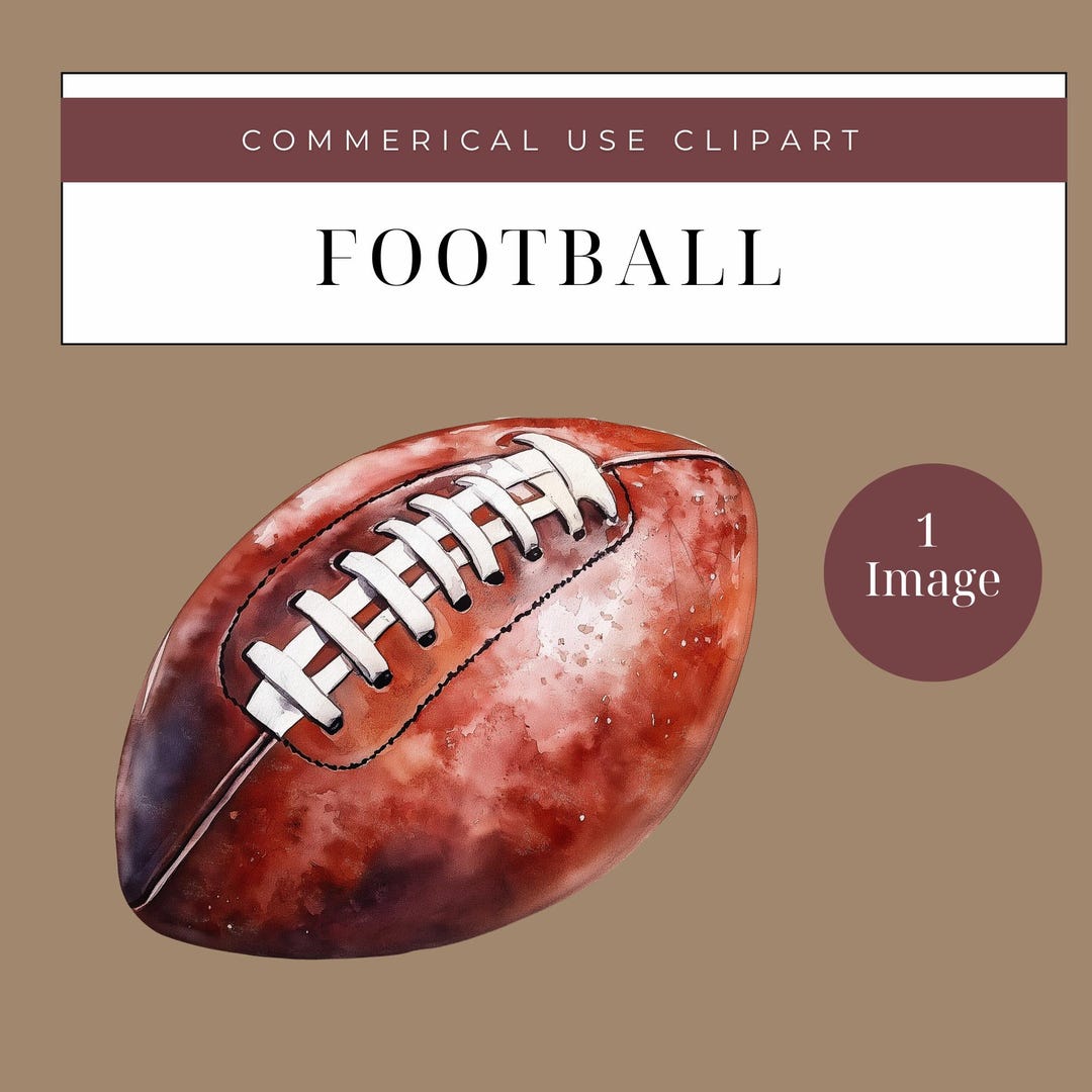 Watercolor Football Clipart, Sports Ball Transparent PNG, Instant ...