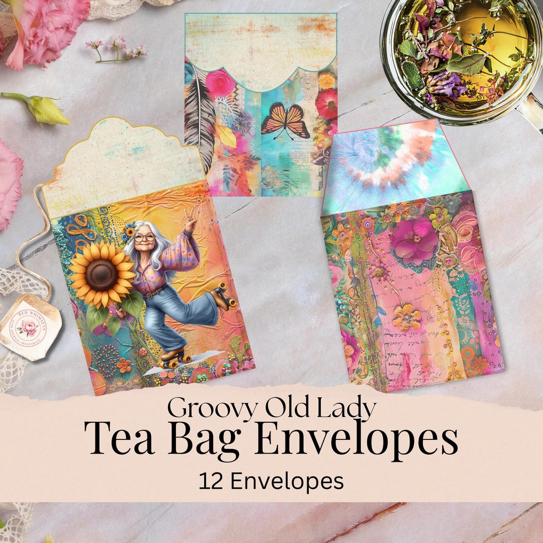 Tea Bag Envelopes, Groovy Grandma Tea Bag Envelopes, Tea Party ...