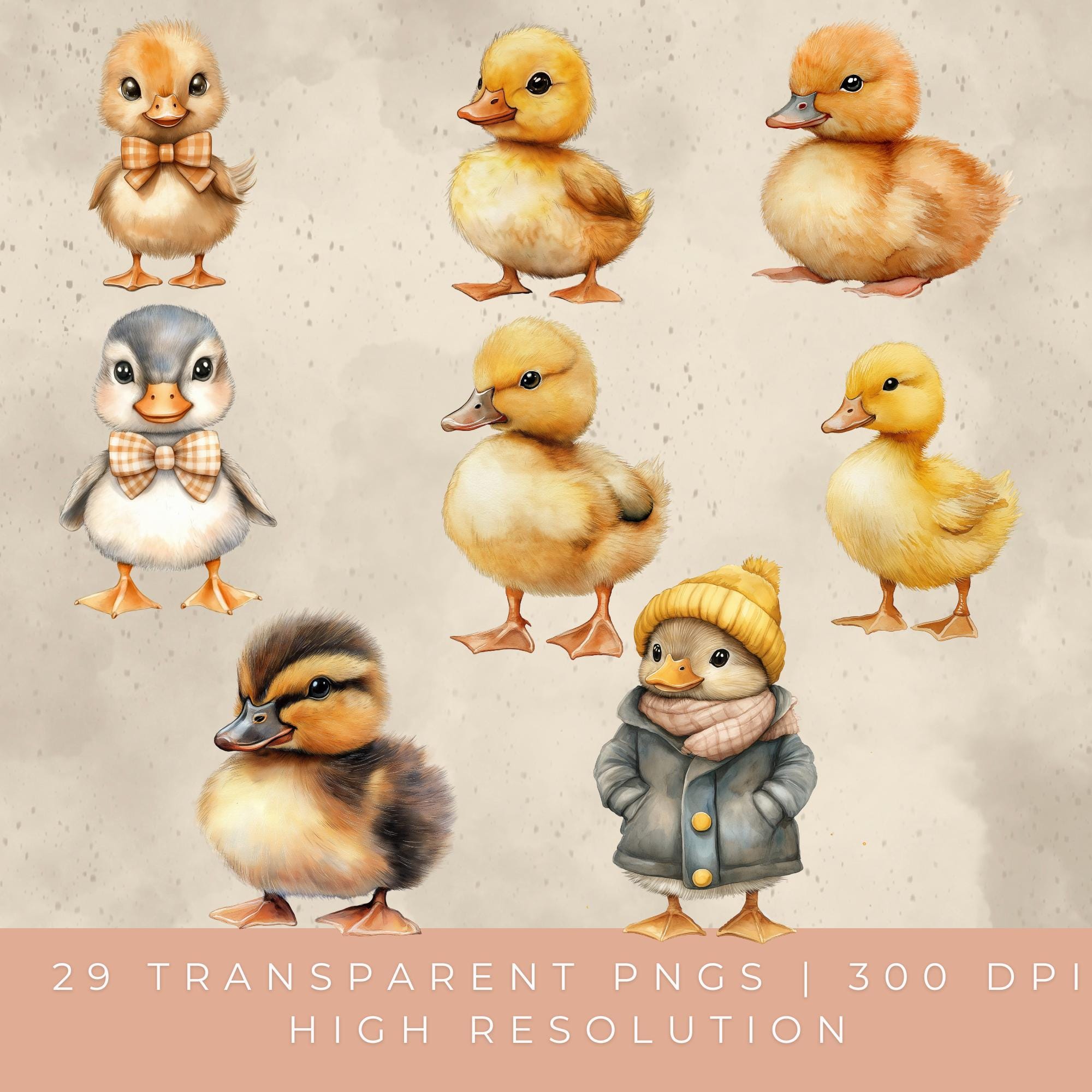 Watercolor Duckling Clipart, Cute Duck PNG, Baby Duck, Easter Duckling ...