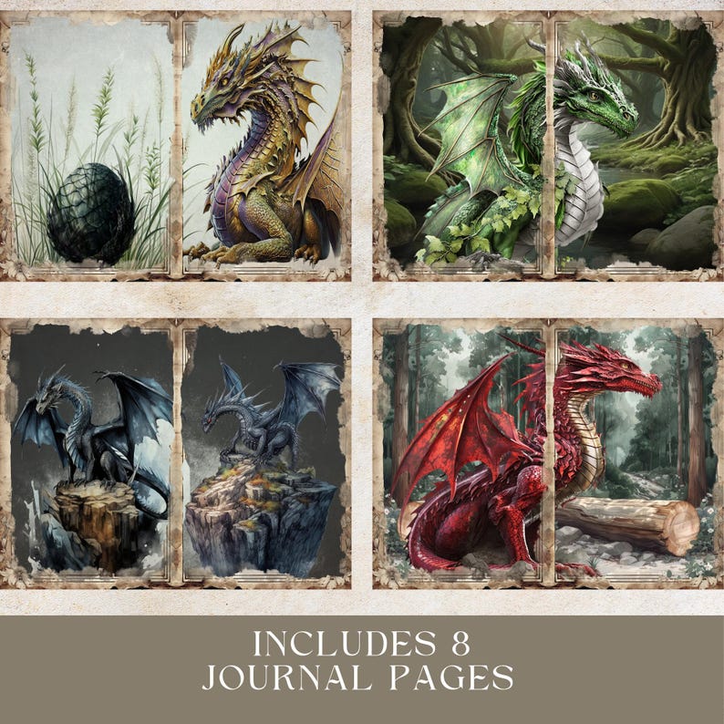 Dragons Realm Junk Journal Kit Dragon Fairy Fantasy Junk Journal Kit ...