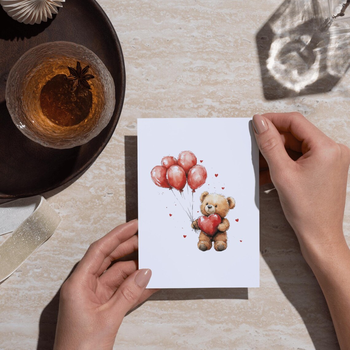 14 Valentine Teddy Bear, Heart Clip Art for Invitations, Cards, Digital ...