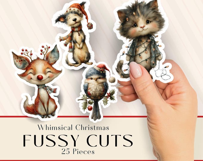 Christmas Fussy Cut, Christmas Junk Journal Kit, Vintage, Printable ...