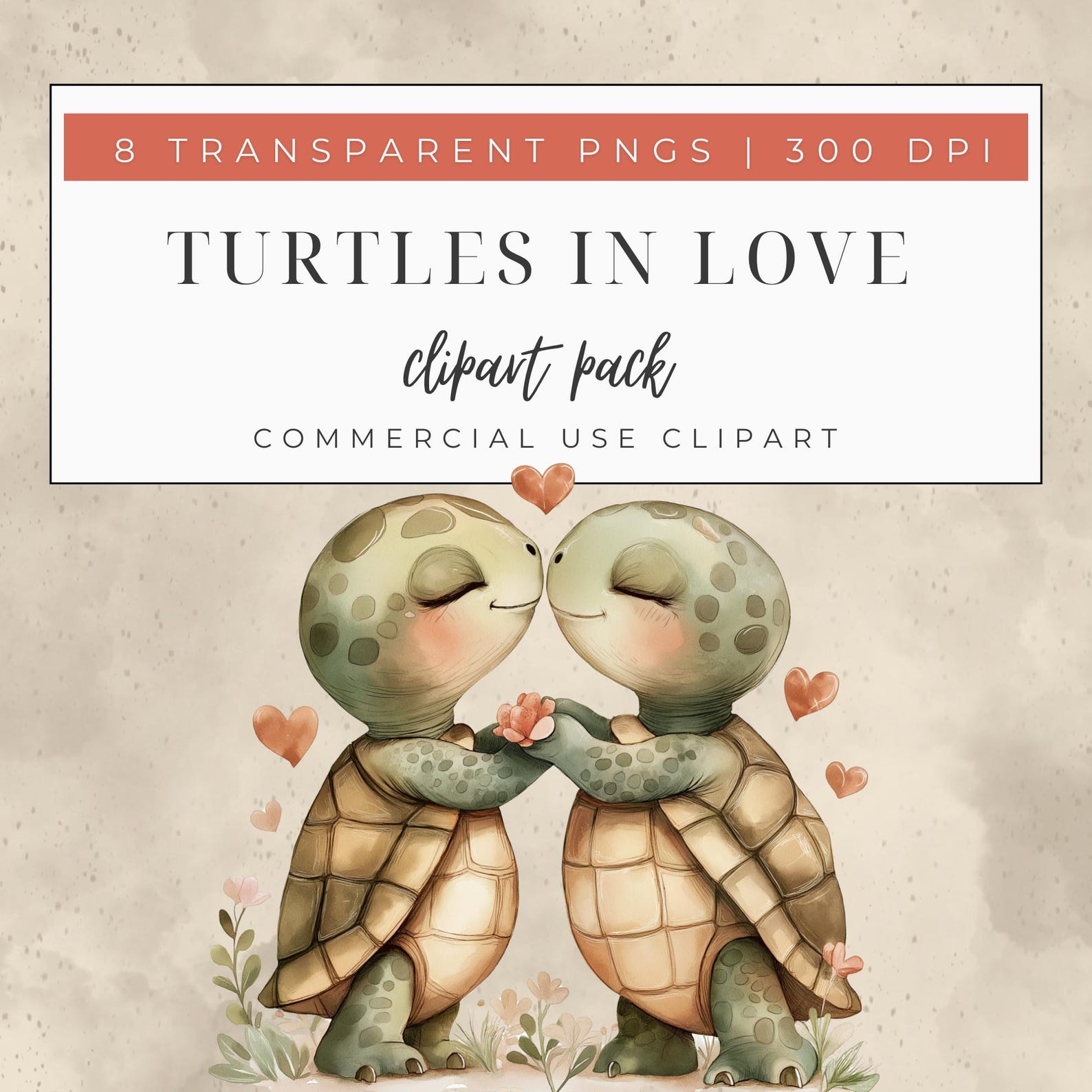 Valentine Turtles Clipart - Hearts & Love Turtle Transparent PNG for ...