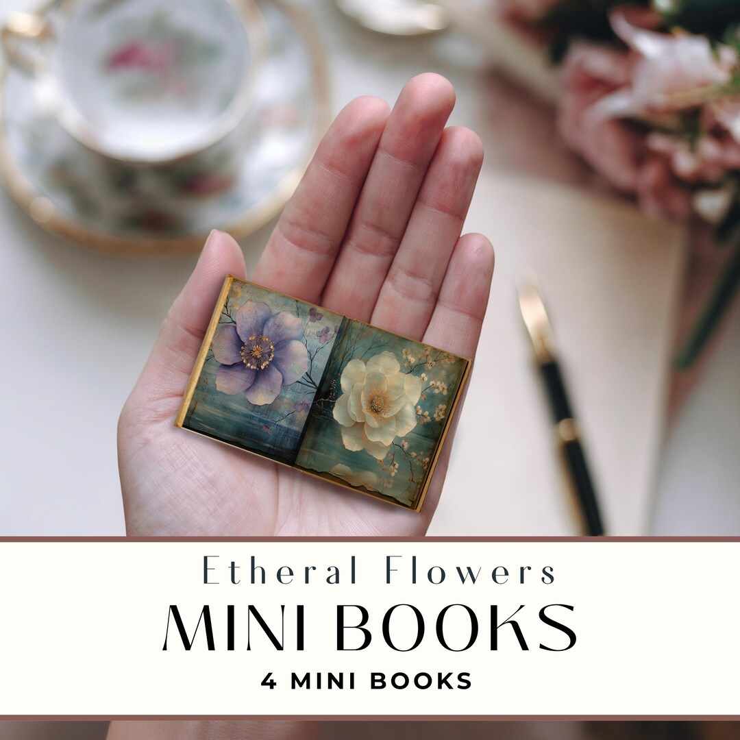 Printable Watercolor Flowers Mini Book, Junk Journal Digital Paper ...