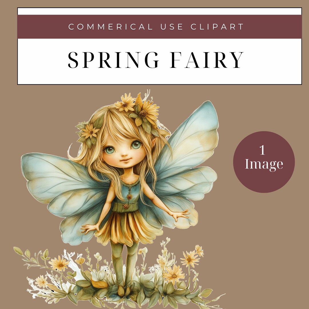 Watercolor Cute Spring Fairy Clipart | Pixie Sprite | Digital Art for ...