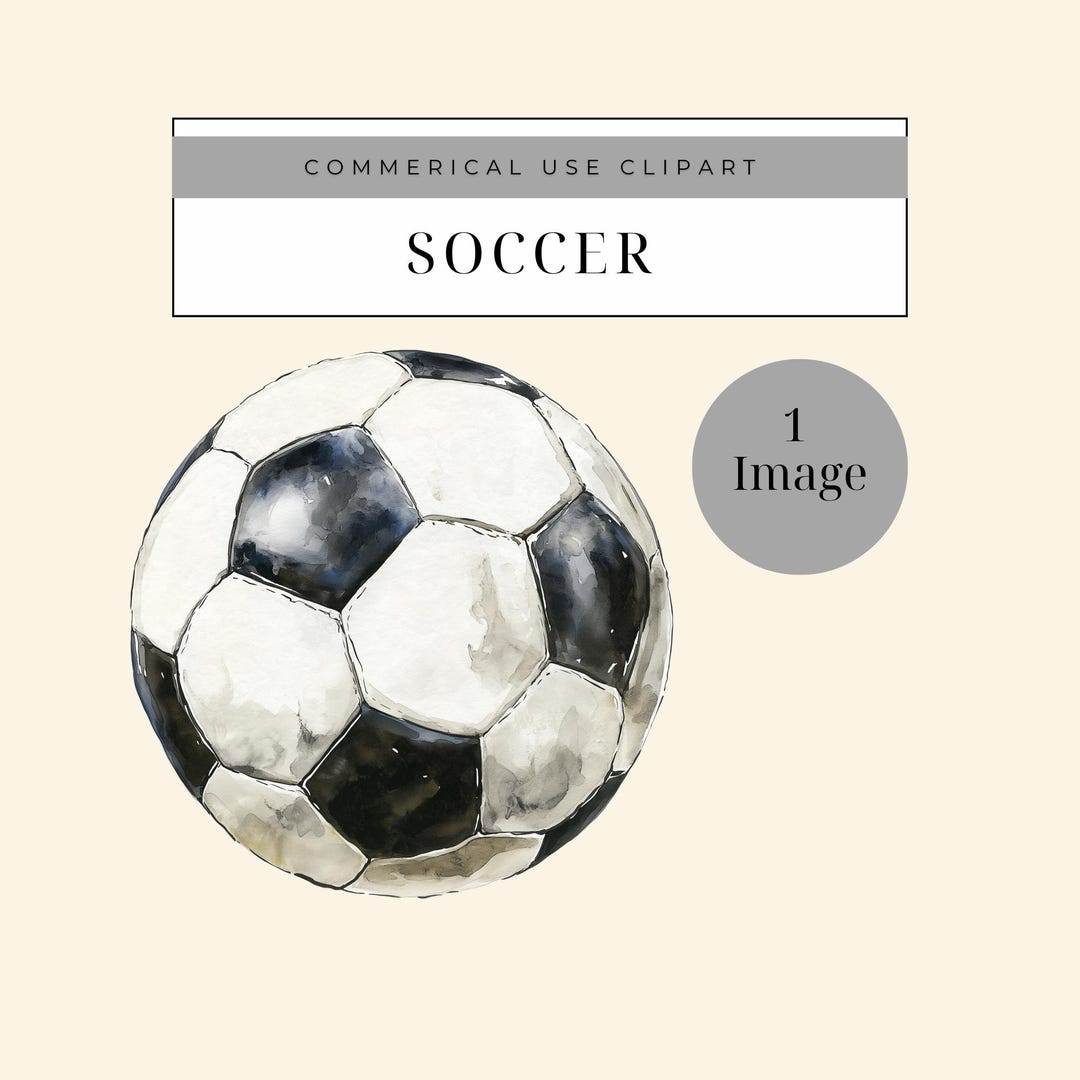 Soccer Ball Watercolor Clipart, Sports Ball Transparent PNG, Instant ...