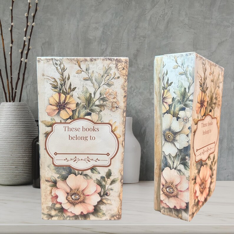Vintage Florals, Mini Book Shelf, Box With Lid, Secret Cabinet, Junk ...