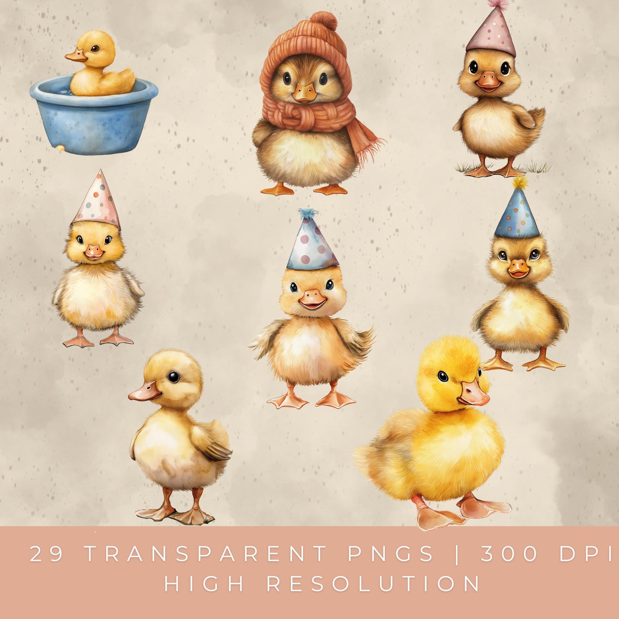 Watercolor Duckling Clipart, Cute Duck PNG, Baby Duck, Easter Duckling ...