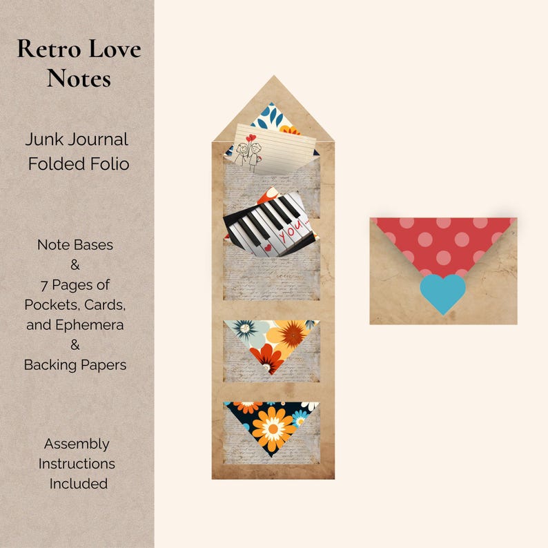 Folded Love Notes Printable Kit - Makes Four Envelopes With ...