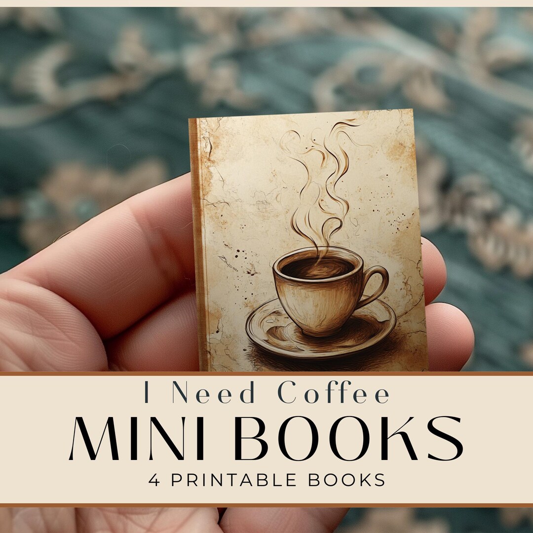Printable Coffee Theme Mini Book, Junk Journal Digital Paper, Craft ...