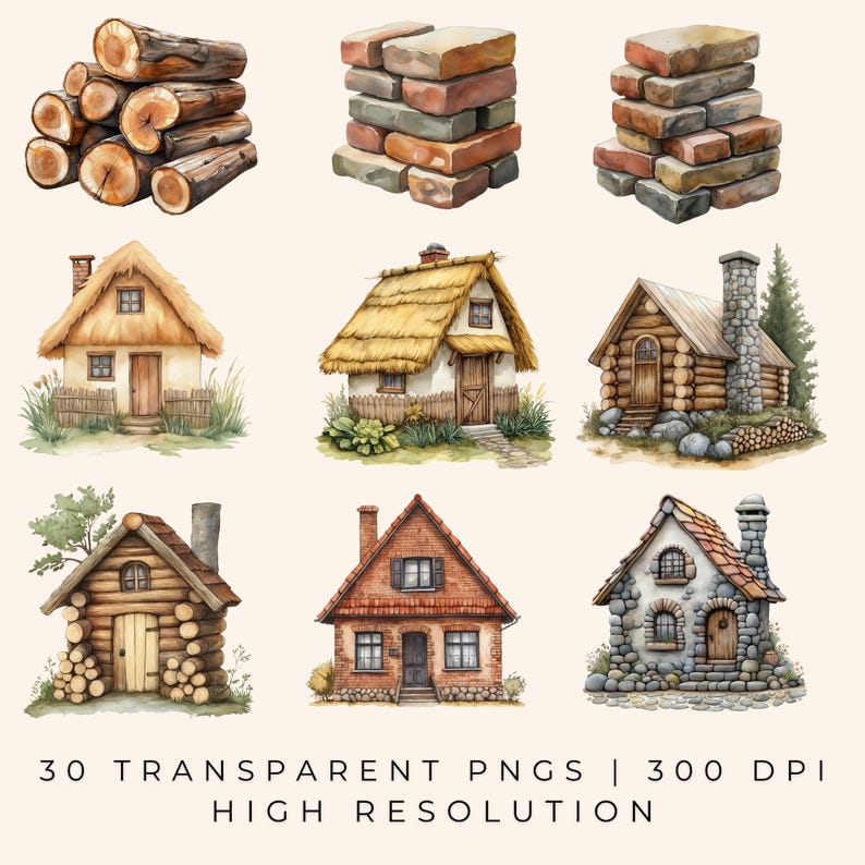 Three Little Pigs Clipart , Cute Piglet, Big Bad Wolf, Fairy Tale ...