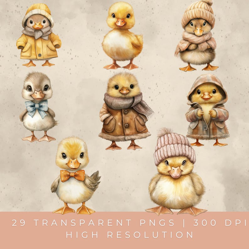 Watercolor Duckling Clipart, Cute Duck PNG, Baby Duck, Easter Duckling ...