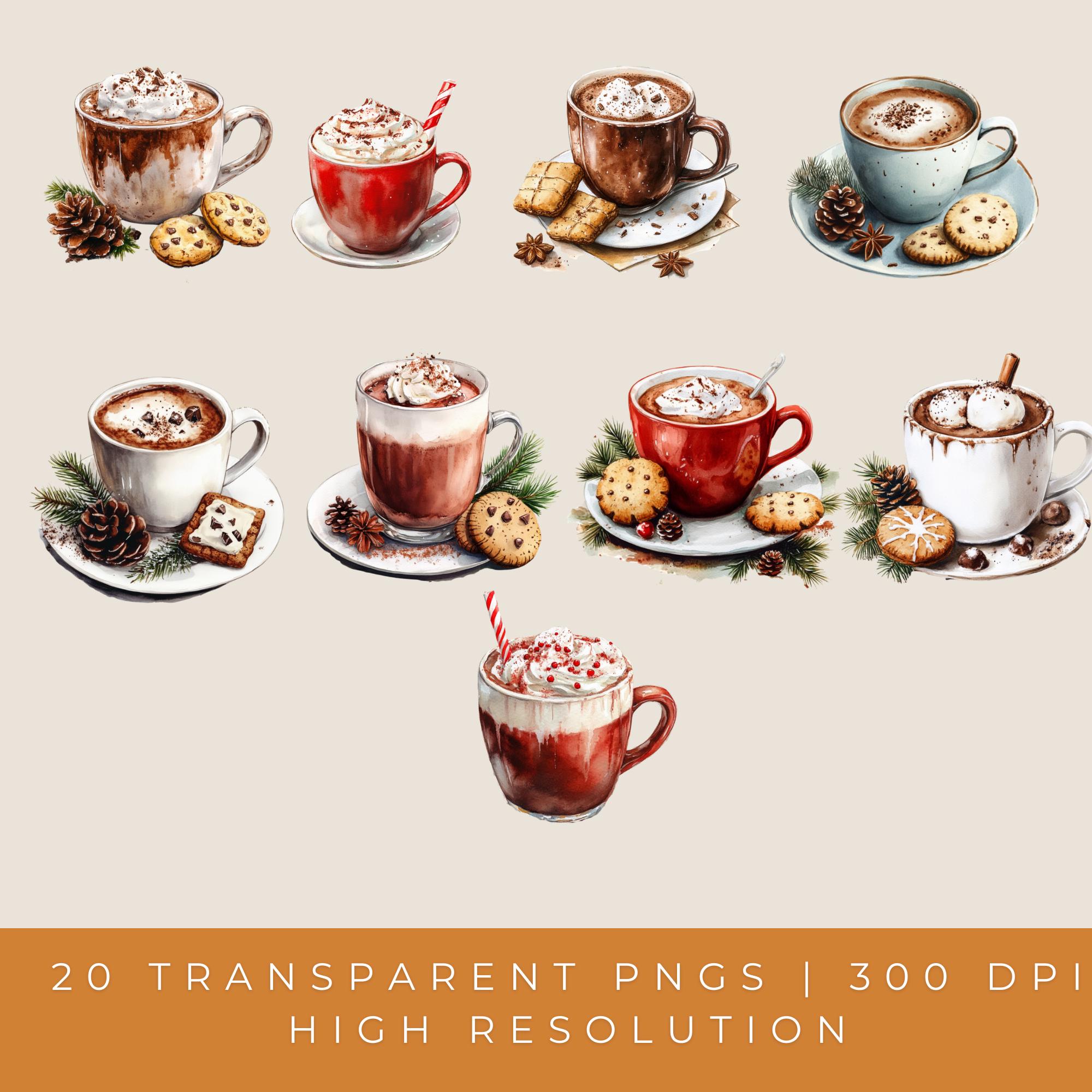 20 Hot Cocoa Clipart | Cookies and Candy PNG | Christmas Hot Chocolate ...