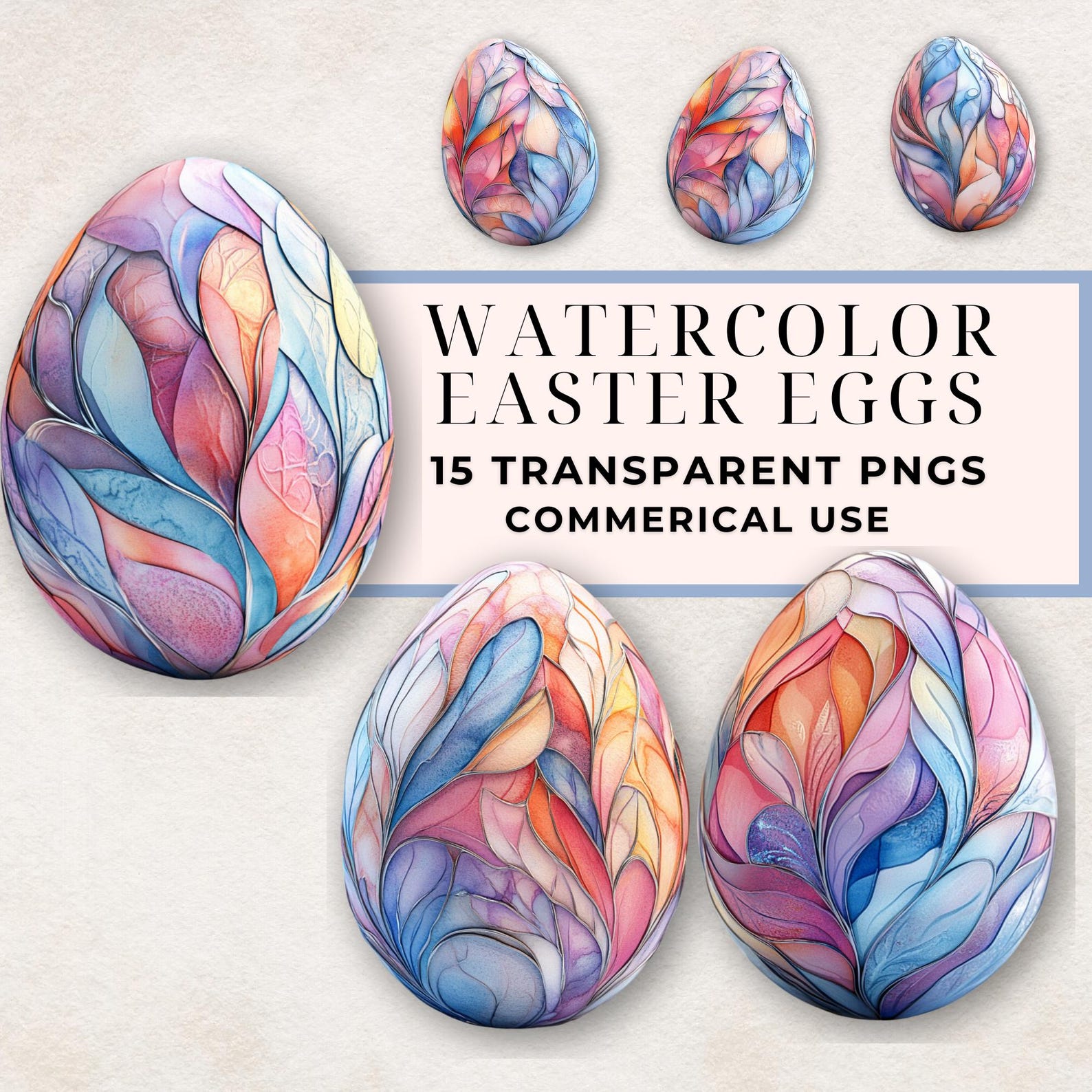 Watercolor Easter Egg Clipart Pack | 12 Handpainted Looking Digital ...