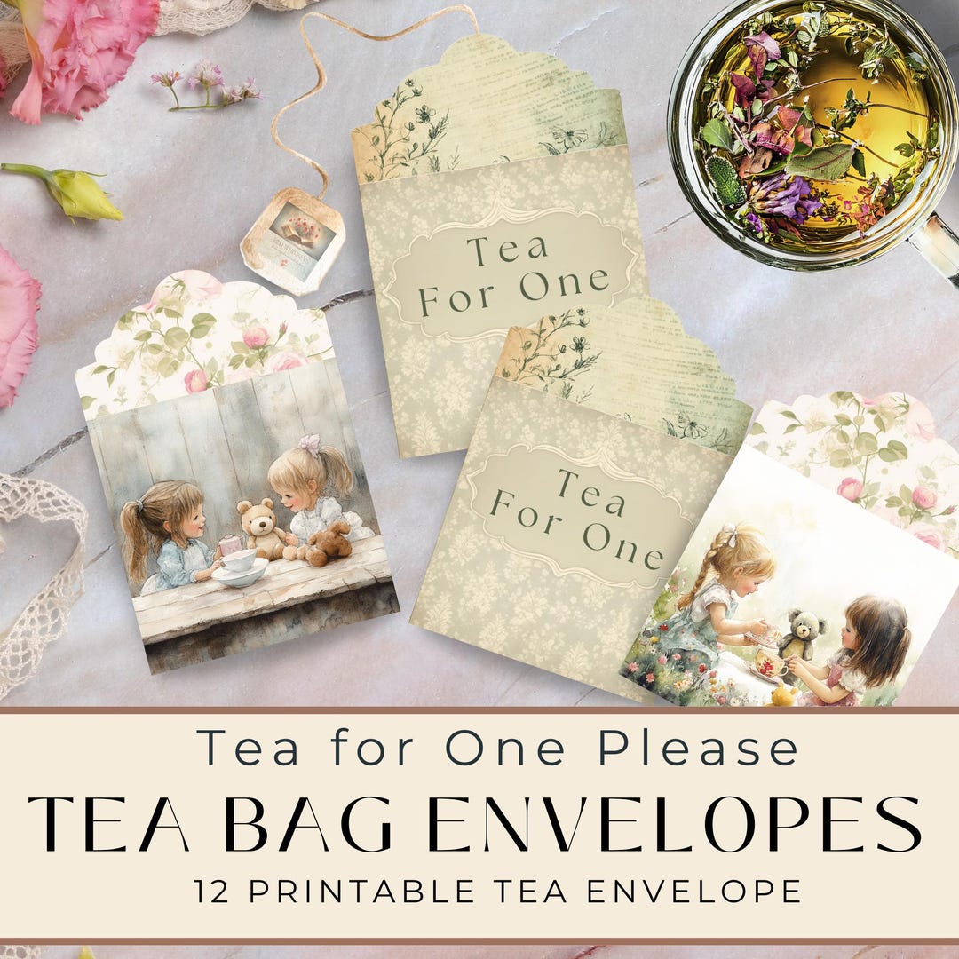 Tea Bag Envelopes, Shabby Chic Tea Bag Envelopes, Tea Party Printable ...