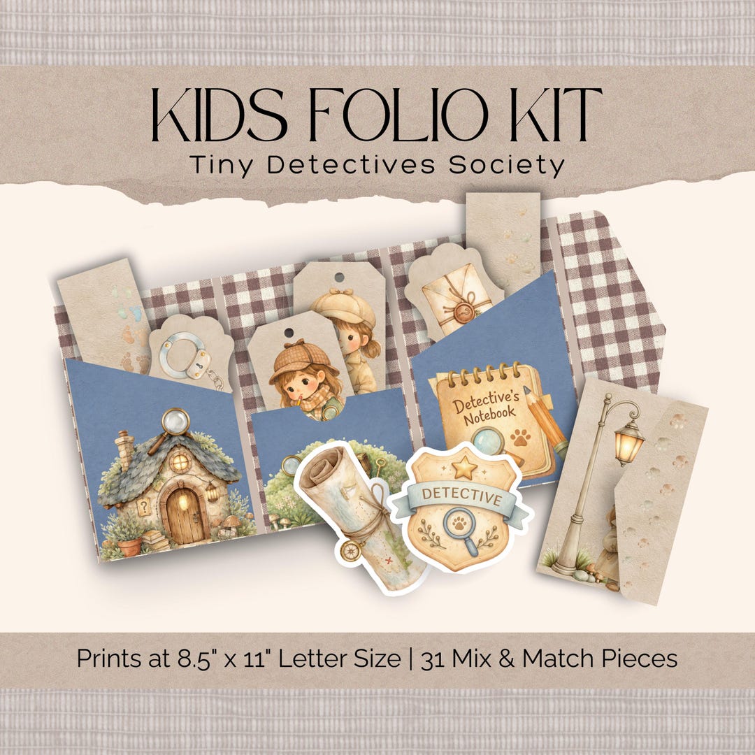 Tiny Detectives Folio for Kids - Solve the Mystery Cute Printable Junk ...