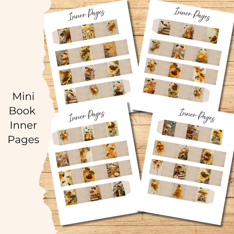Honey Bees Mini Book Set, Junk Journal Ephemera, Four Book Pack for ...