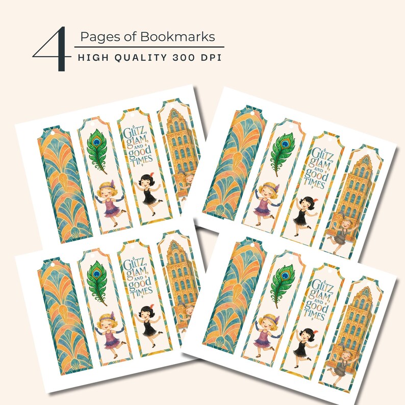 Roaring 20's Printable Bookmarks Girly, Art Deco Buildings, Great ...