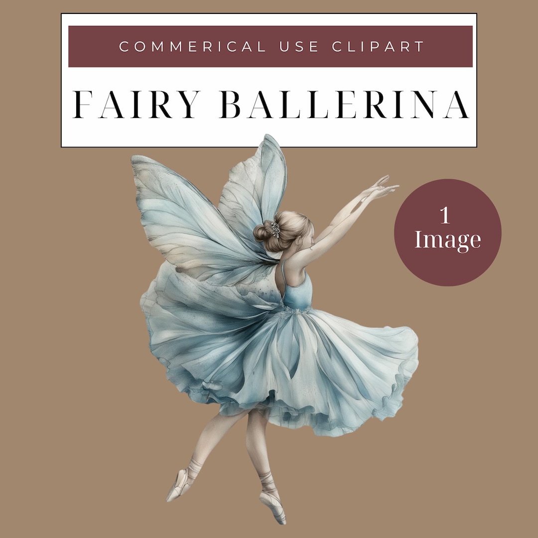 Watercolor Blue Fairy Ballerina Clipart | Pixie Sprite | Digital Art ...