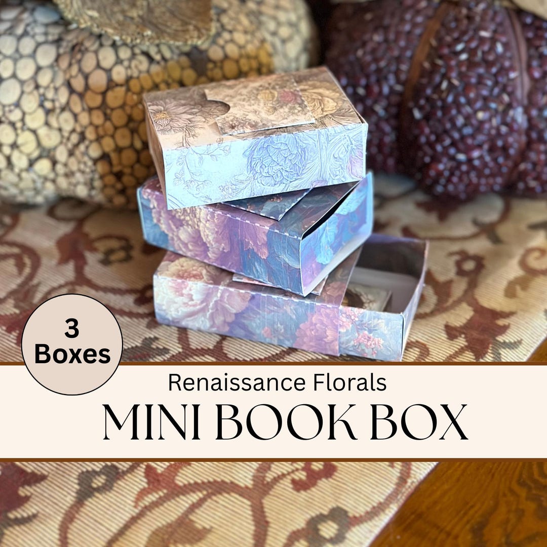 Printable Mini Box Junk Journal, Moody Floral Mini Craft Storage Box ...