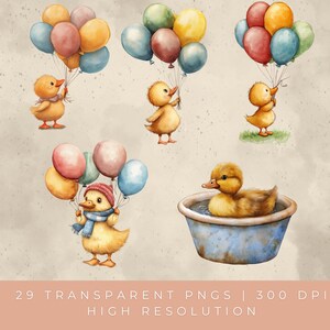 Watercolor Duckling Clipart, Cute Duck PNG, Baby Duck, Easter Duckling ...