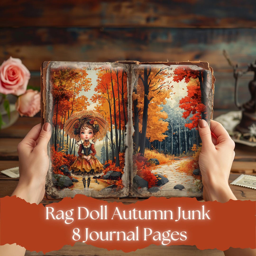 Rag Doll Ragtime 1920's Autumn Junk Journal Pages Vintage Digital Paper ...