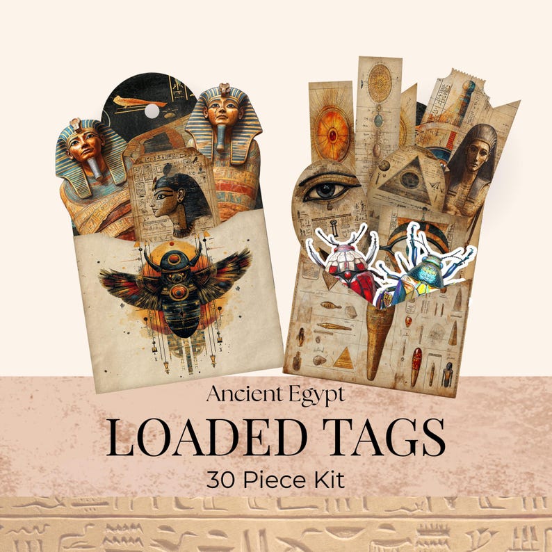Ancient Egypt Loaded Tags, Egypt Junk Journal Pockets | Ancient ...