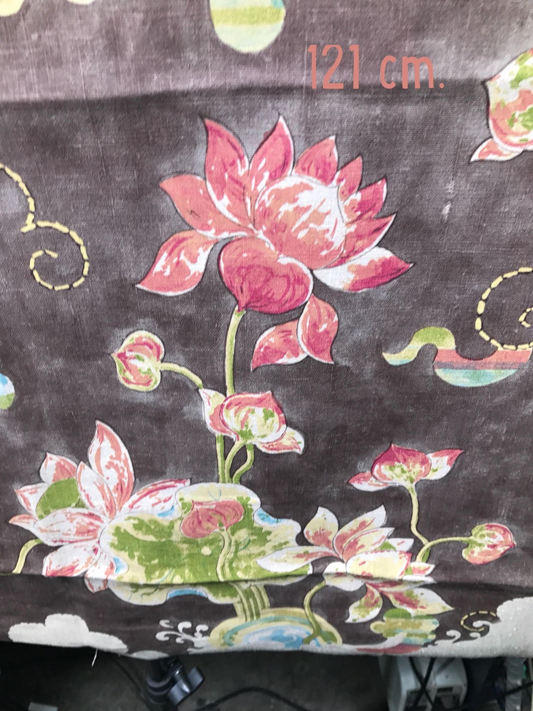 Chinese Lily Printed Linen Fabric - Etsy