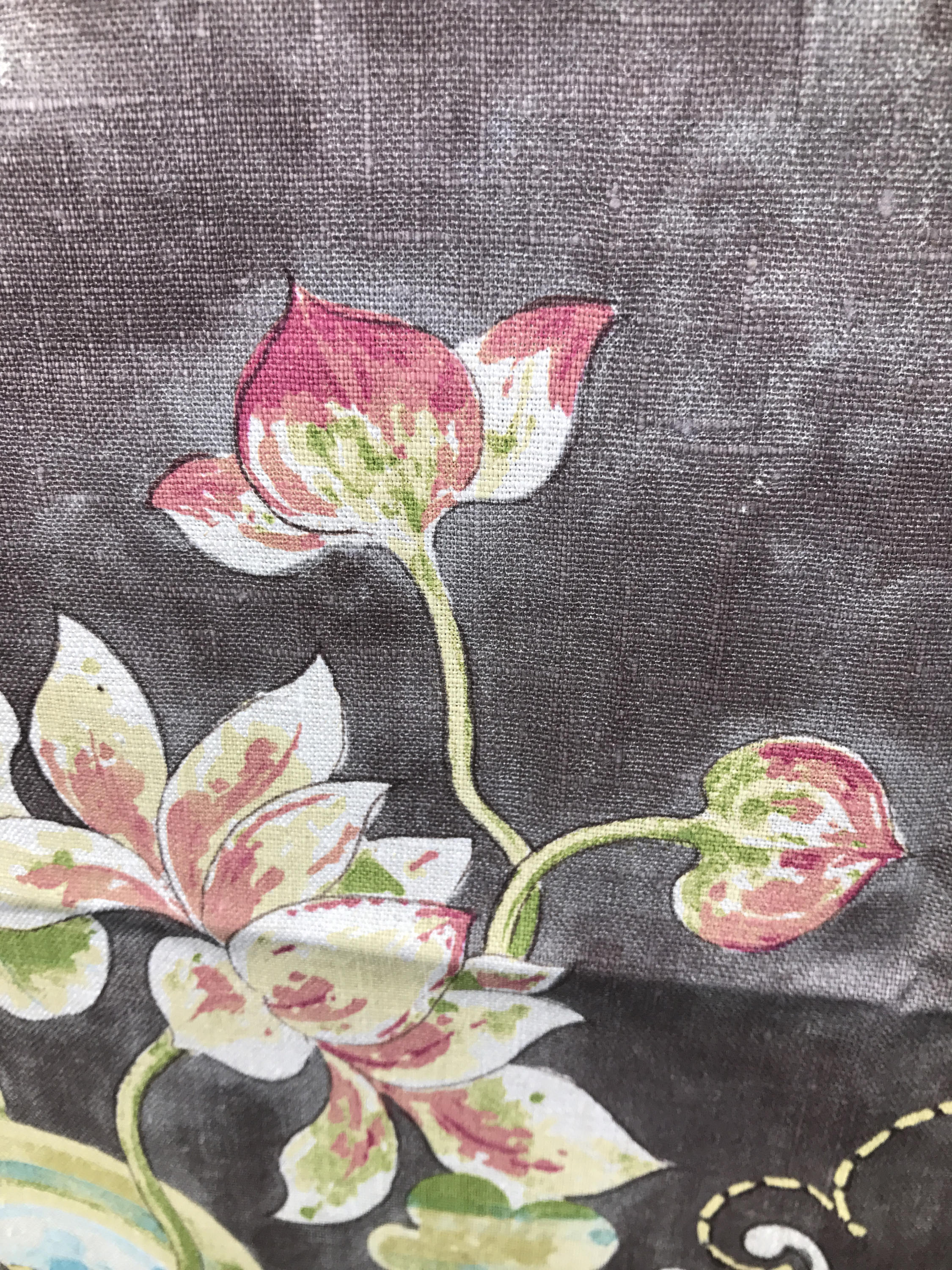 Chinese Lily Printed Linen Fabric - Etsy