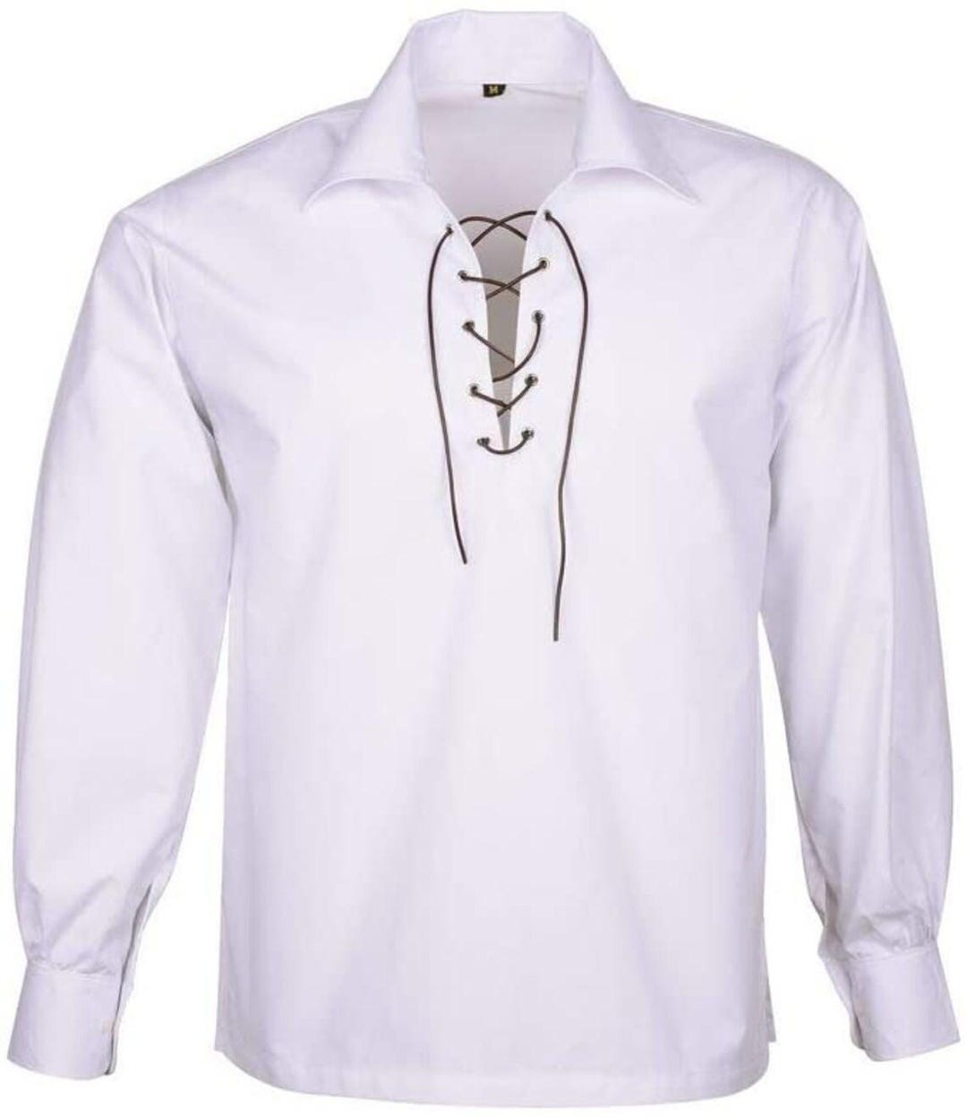 Mens Scottish Jacobite Ghillie Kilt Highland White Shirt Long Sleeve ...