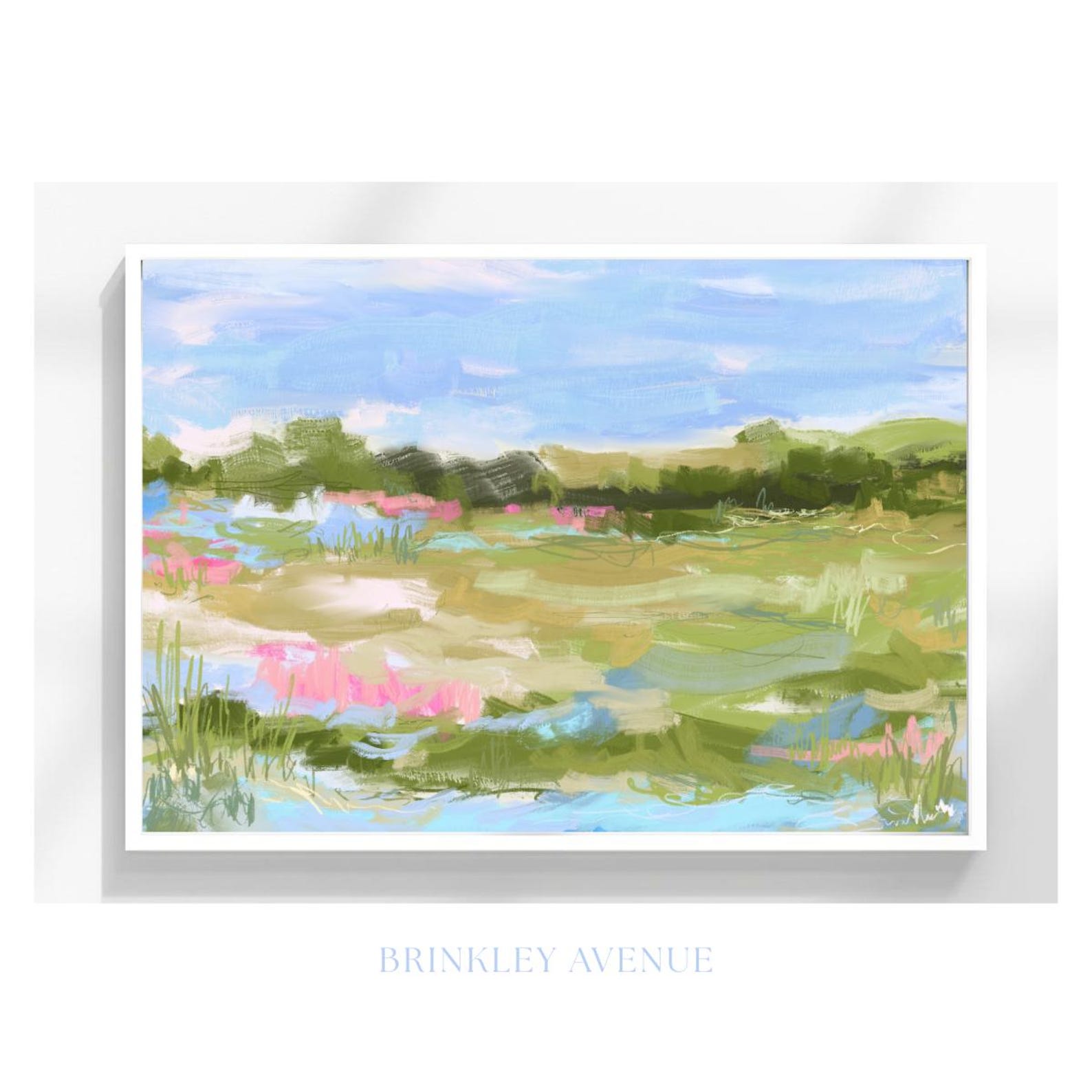 Contemporary Abstract Marsh Landscape Painting | Grandmillennial ...