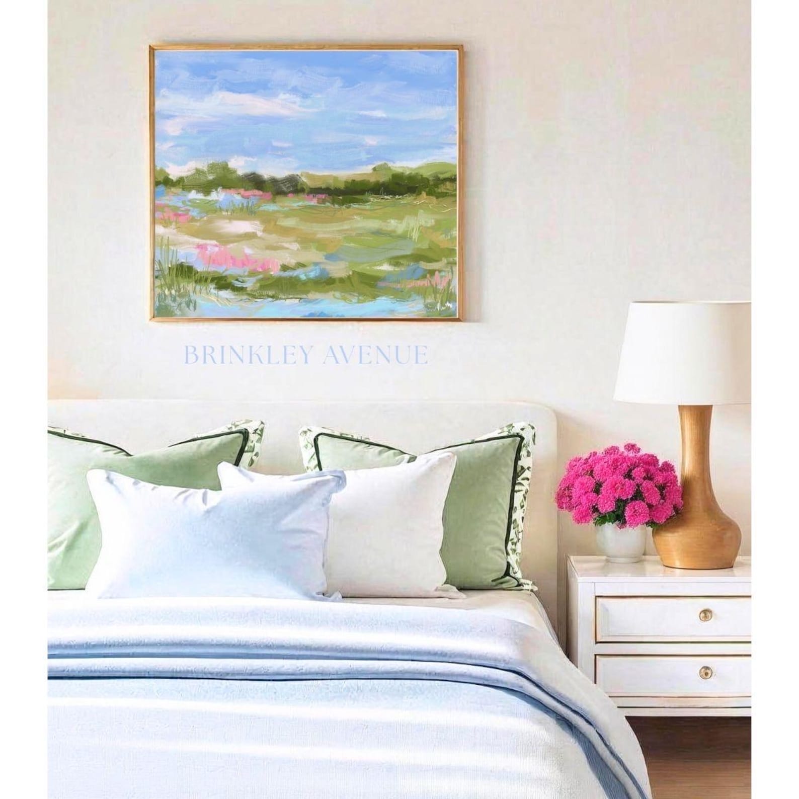 Contemporary Abstract Marsh Landscape Painting | Grandmillennial ...