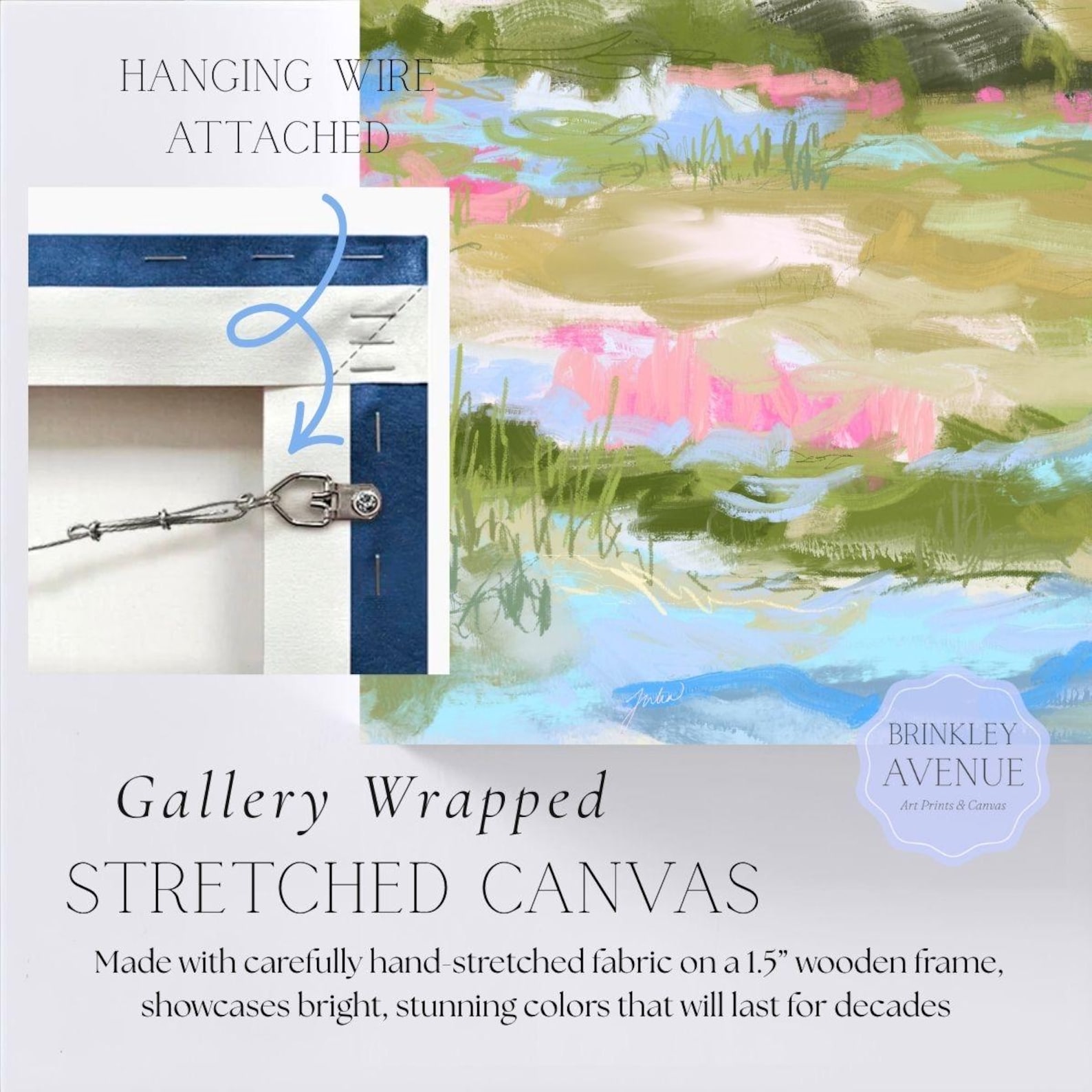 Contemporary Abstract Marsh Landscape Painting | Grandmillennial ...