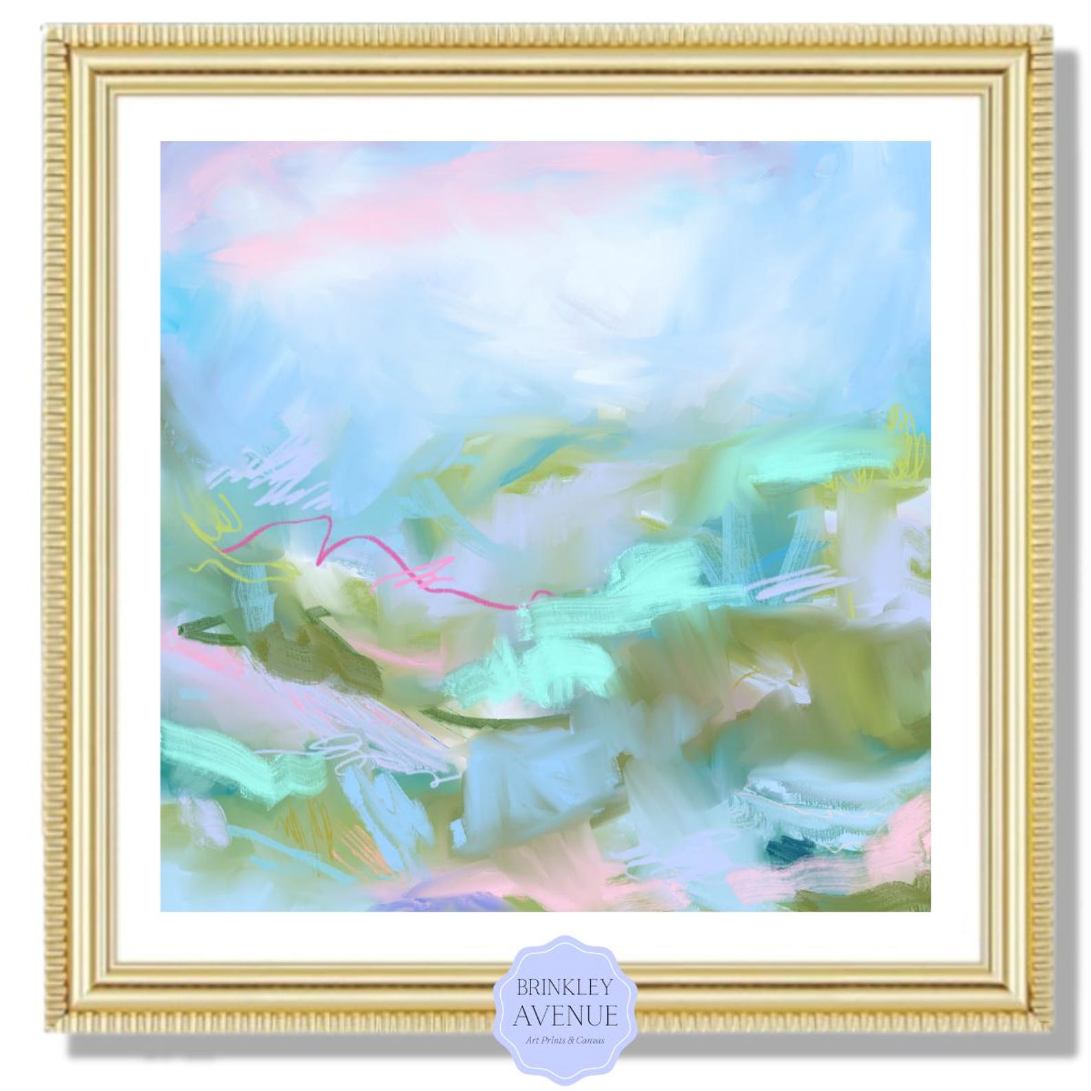 Soft Modern Colorful Abstract Artwork - Landscape Home Wall Art Canvas ...