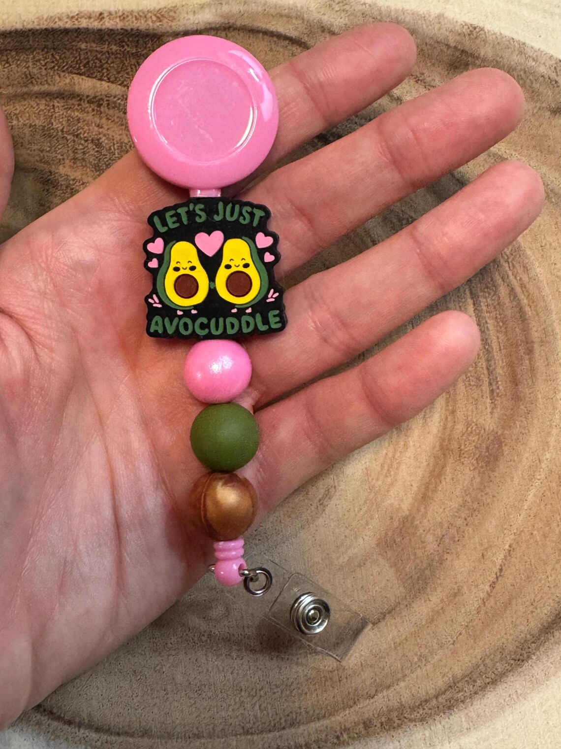 Silicone Retractable Beaded Badge Reel, Beaded Keychain, Nursing Badge ...