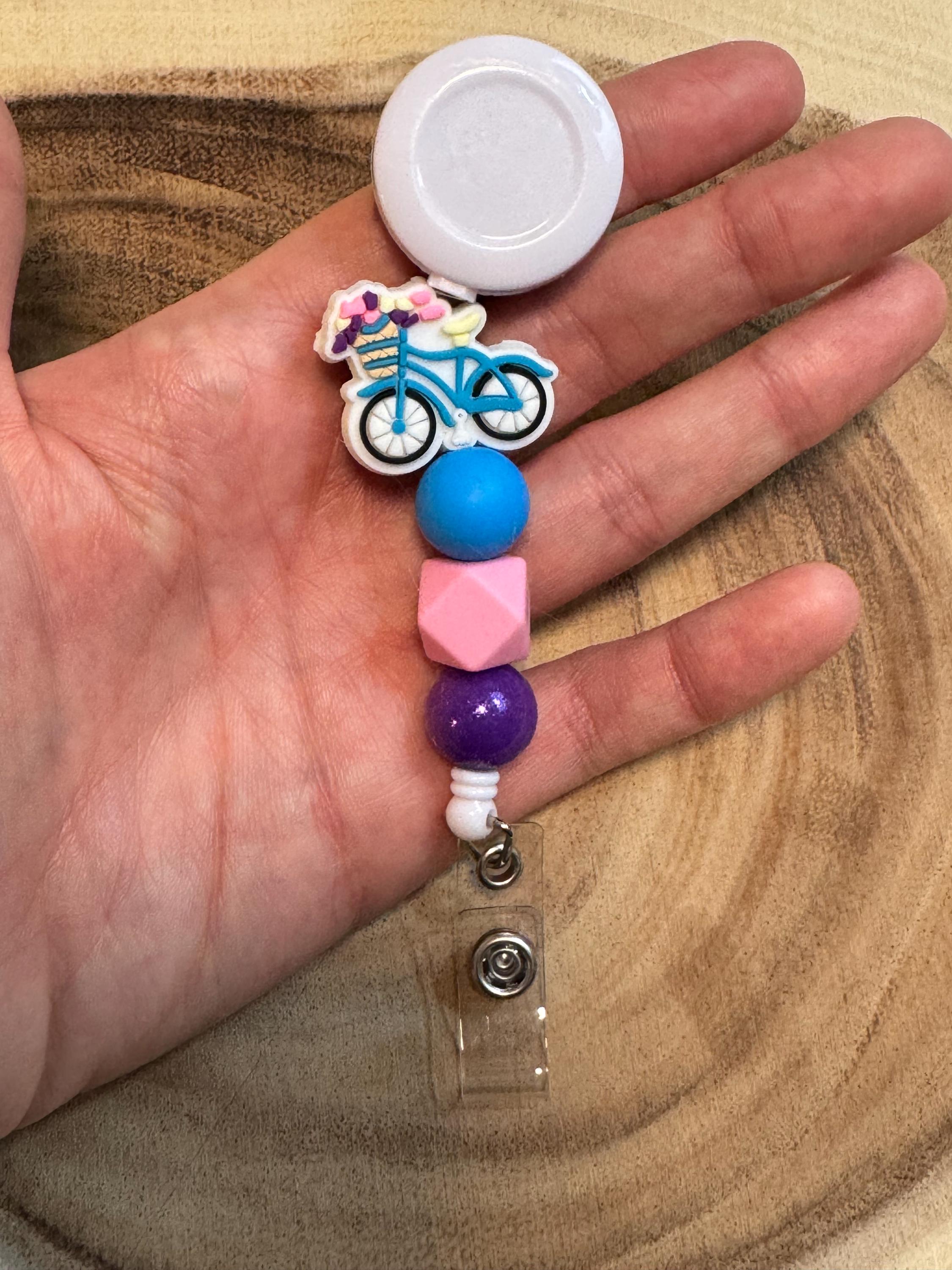 Silicone Retractable Beaded Badge Reel, Beaded Keychain, Nursing Badge ...