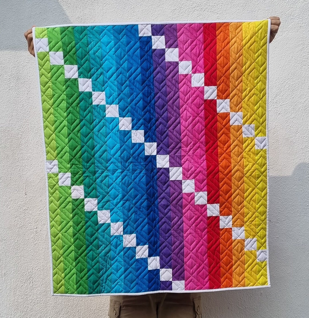 Rainbow Jelly Roll Quilt Pattern- Easy - Etsy