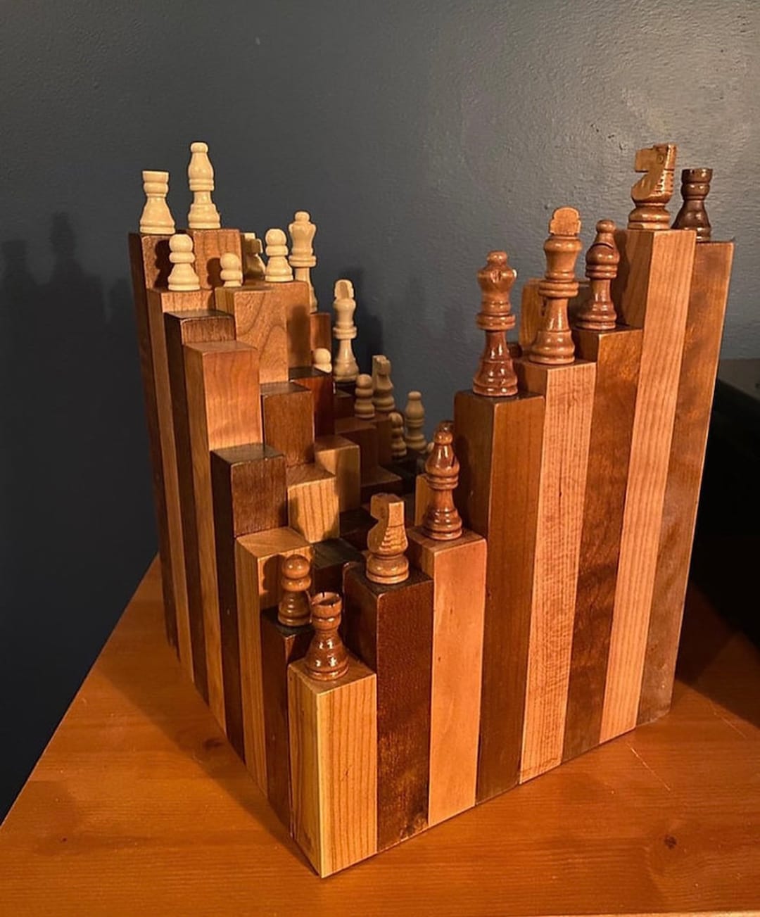 Multilevel Chess Set Wooden Chess Set 3D Chess Set Luxury Chessboard ...