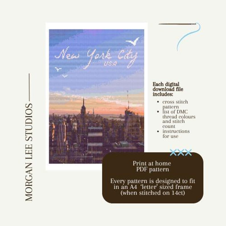 New York City Cross Stitch Pattern PDF Download - Etsy