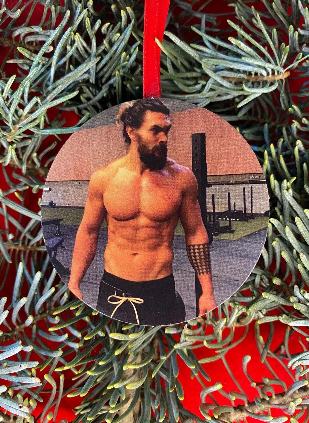 Jason Momoa Workout Christmas Tree Ornament Holiday Gift Exchange ...