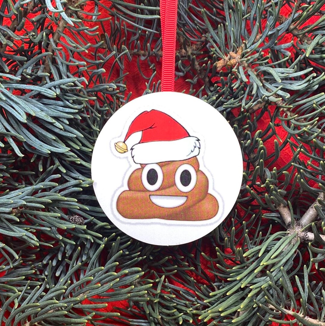 Poop Emoji Christmas Tree Ornament Holiday Gift Exchange Stocking ...