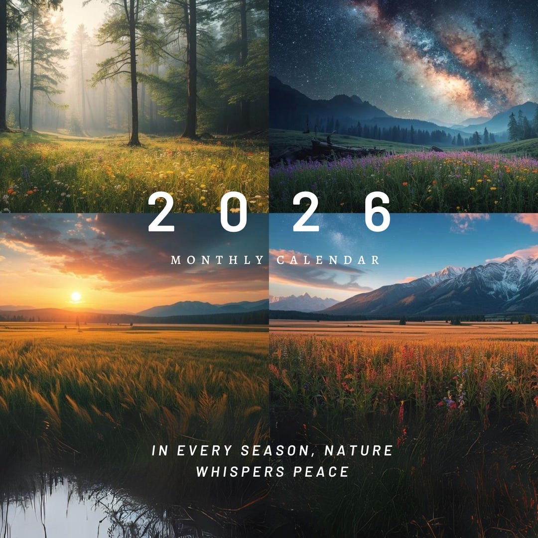 2026 Printable Nature Scenery Calendar - Etsy UK
