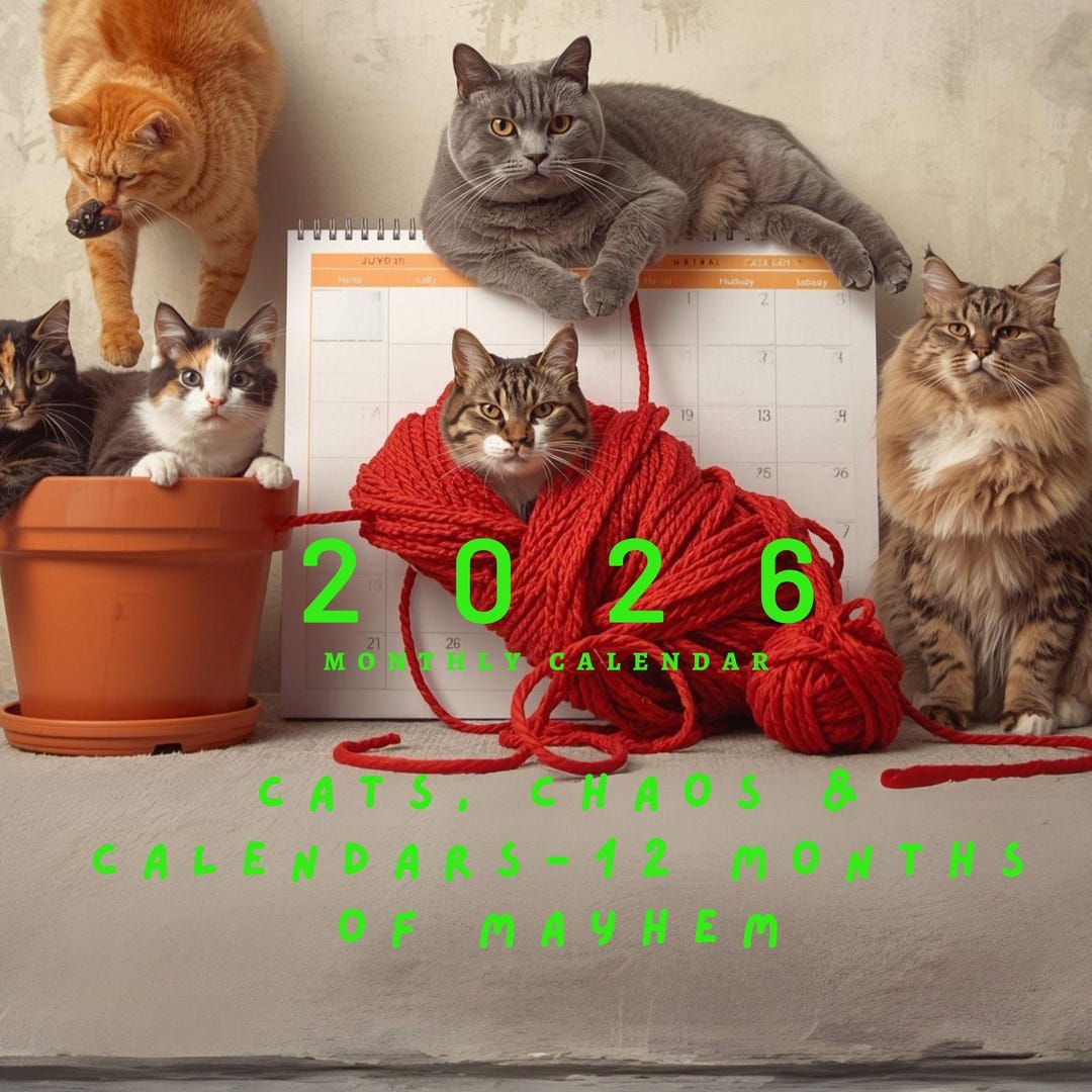 2026 Printable Funny Cat Calendar - Etsy