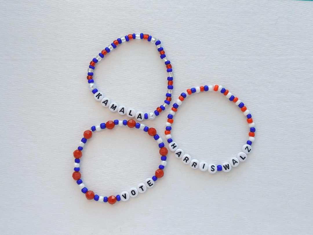 Patriotic Kamala Harris Bracelets, Election 2024, Harris Walz Bracelets ...