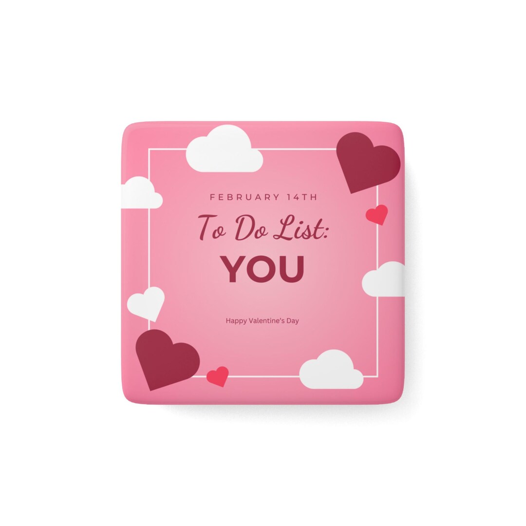 Valentines Day to Do List Magnet, Cute Heart Design, Gift for Loved ...